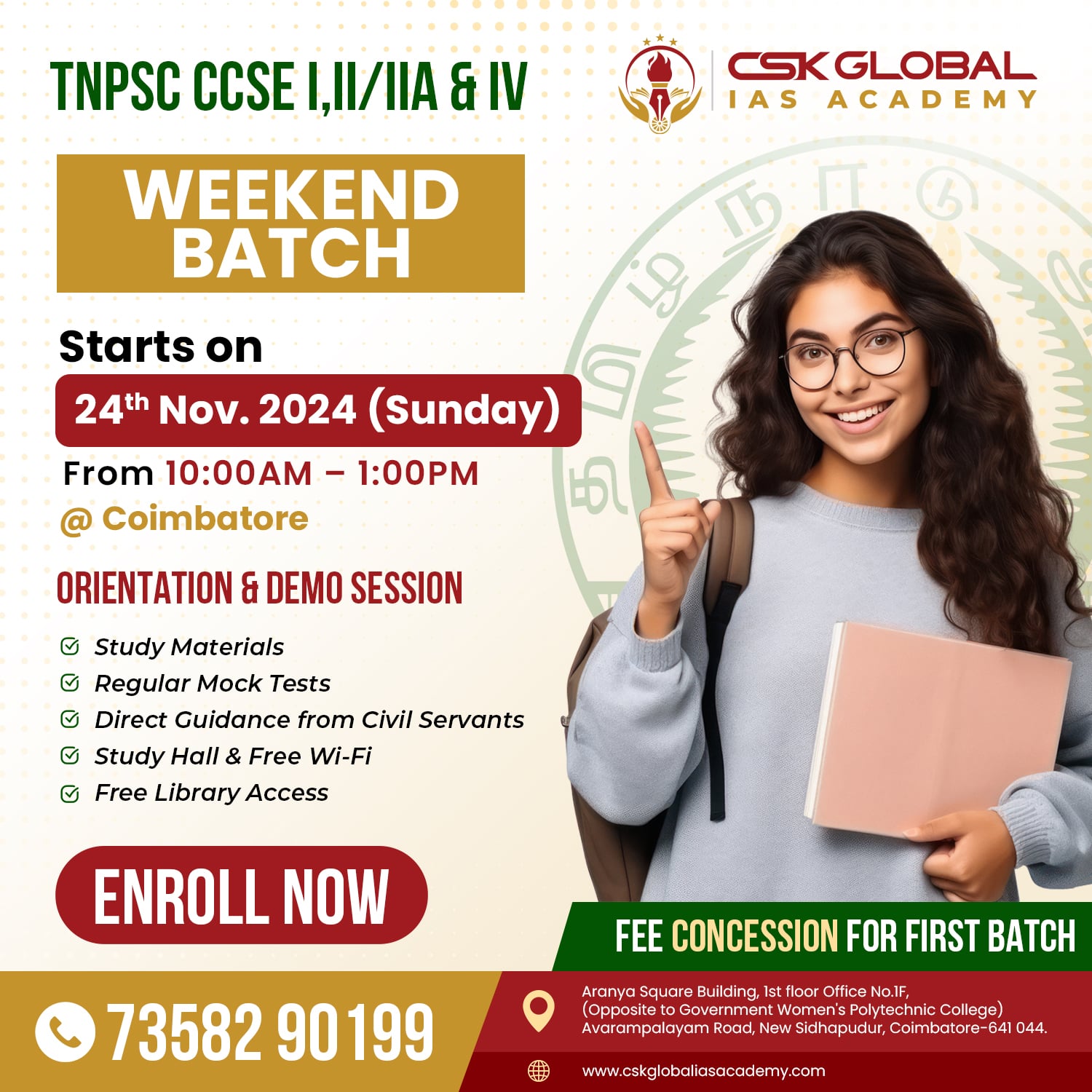 CSK Global IAS Academy UPSC Coaching Coimbatore Tamil Nadu
